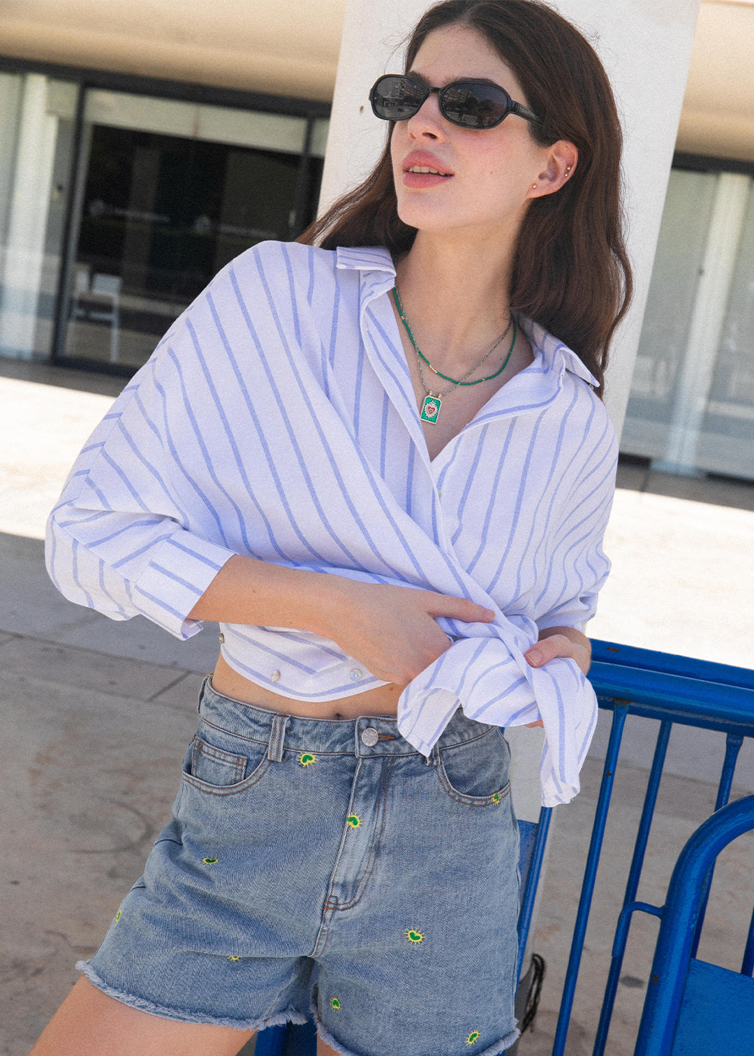 Chemise Cally rayures bleues | LAUREPLUSMAX